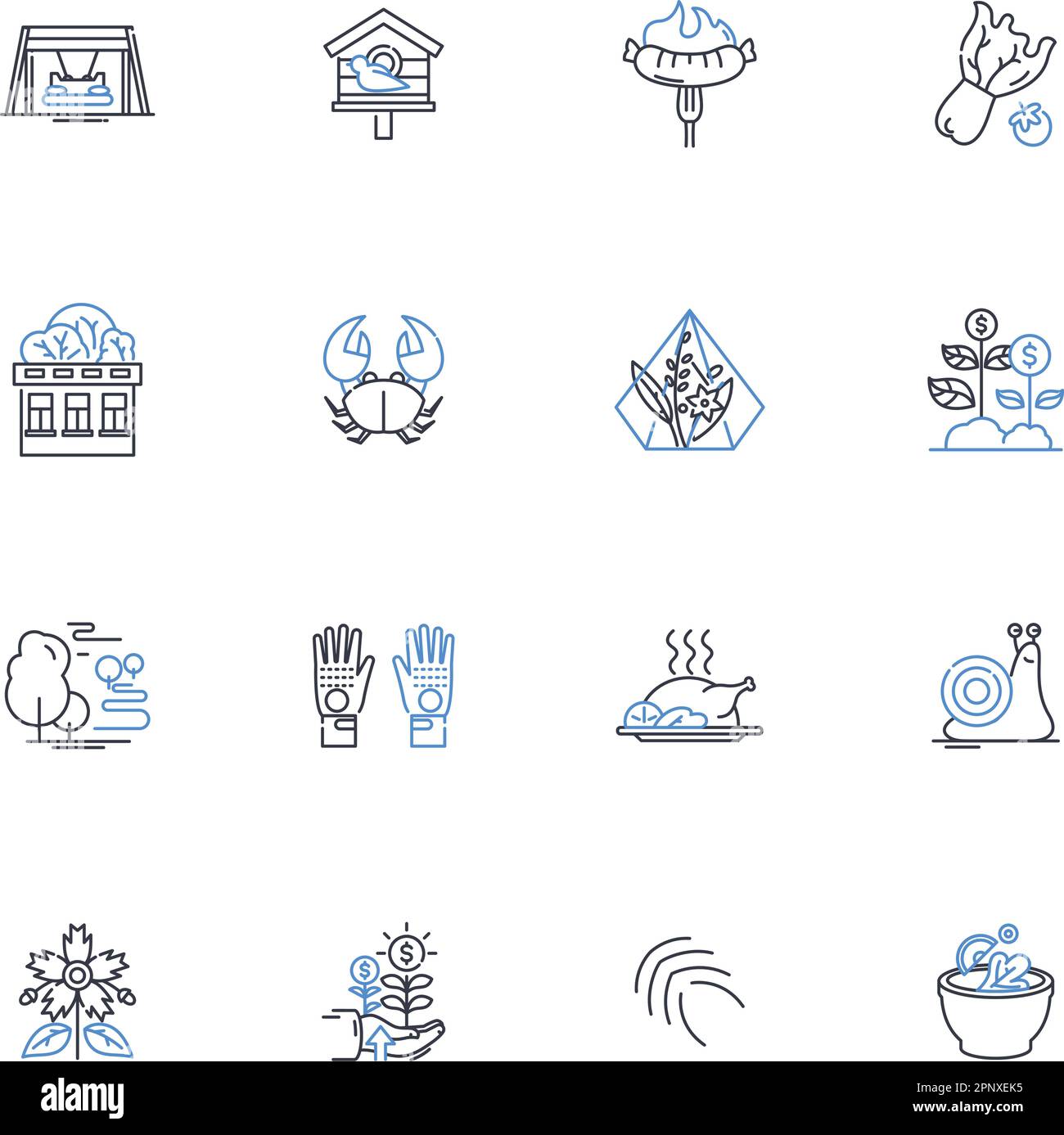 Land management line icons collection. Conservation, Restoration ...