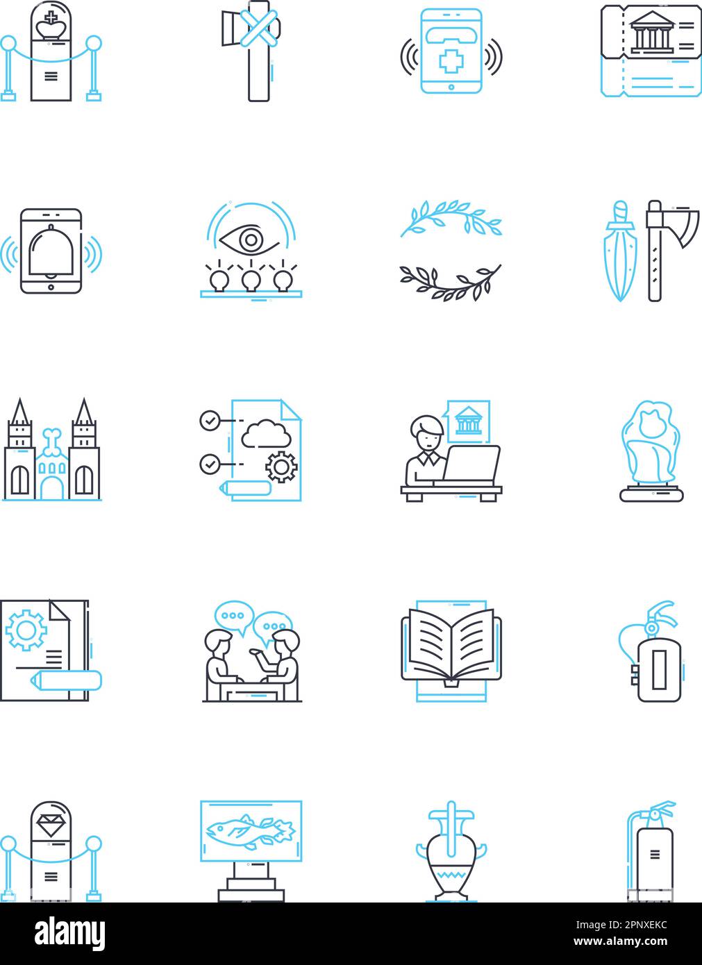 Archive Linear Icons Set Repository Collection Preservation Storage