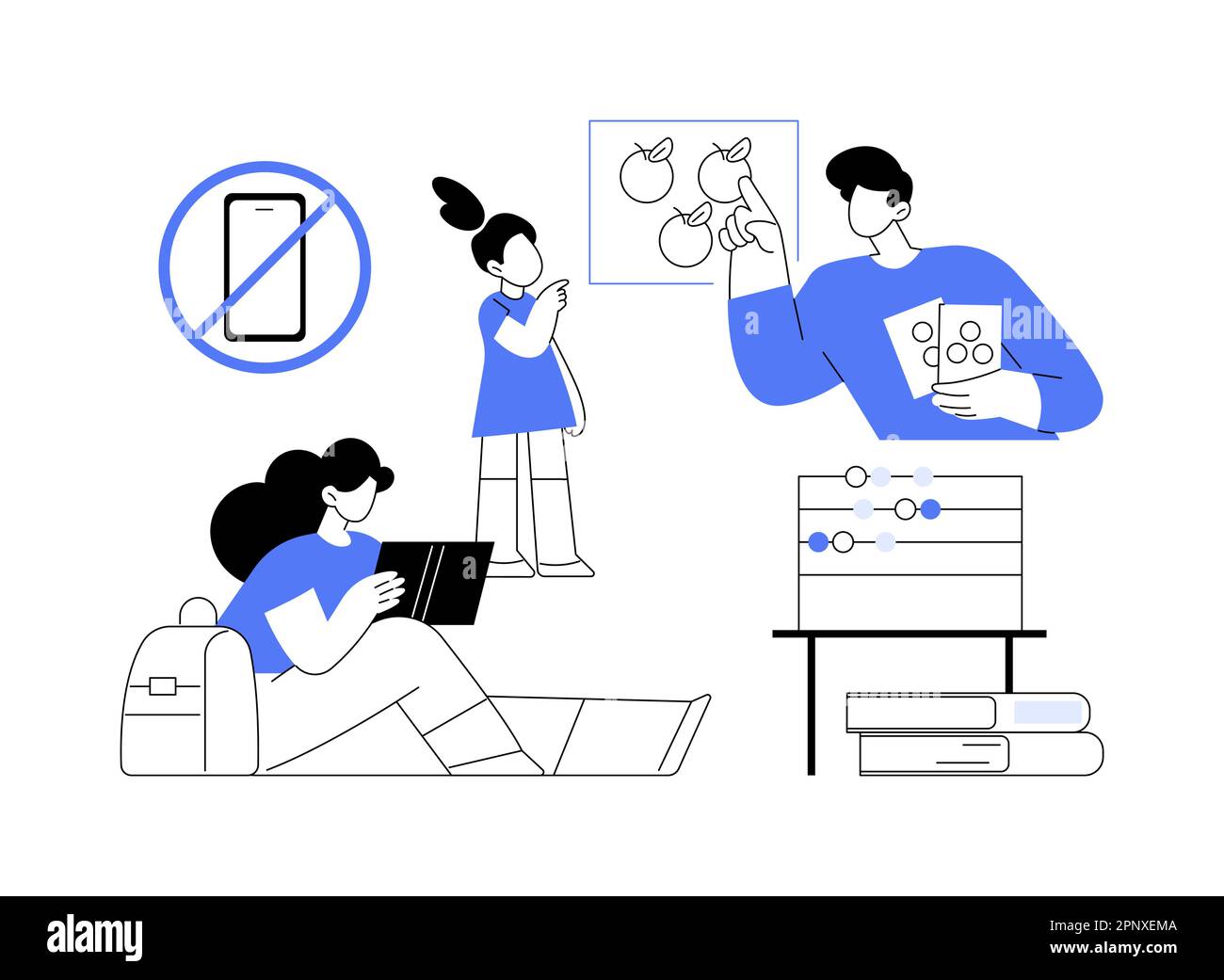 Low tech parenting abstract concept vector illustration Stock Vector ...