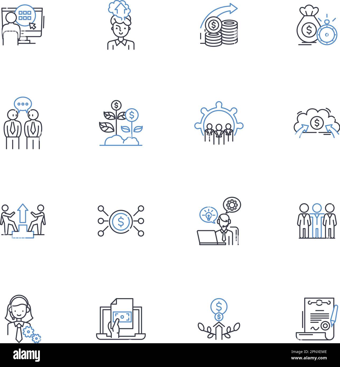 Bag a franchise line icons collection. Opportunity, Investment ... Bag a franchise line icons collection. Opportunity, Investment ...