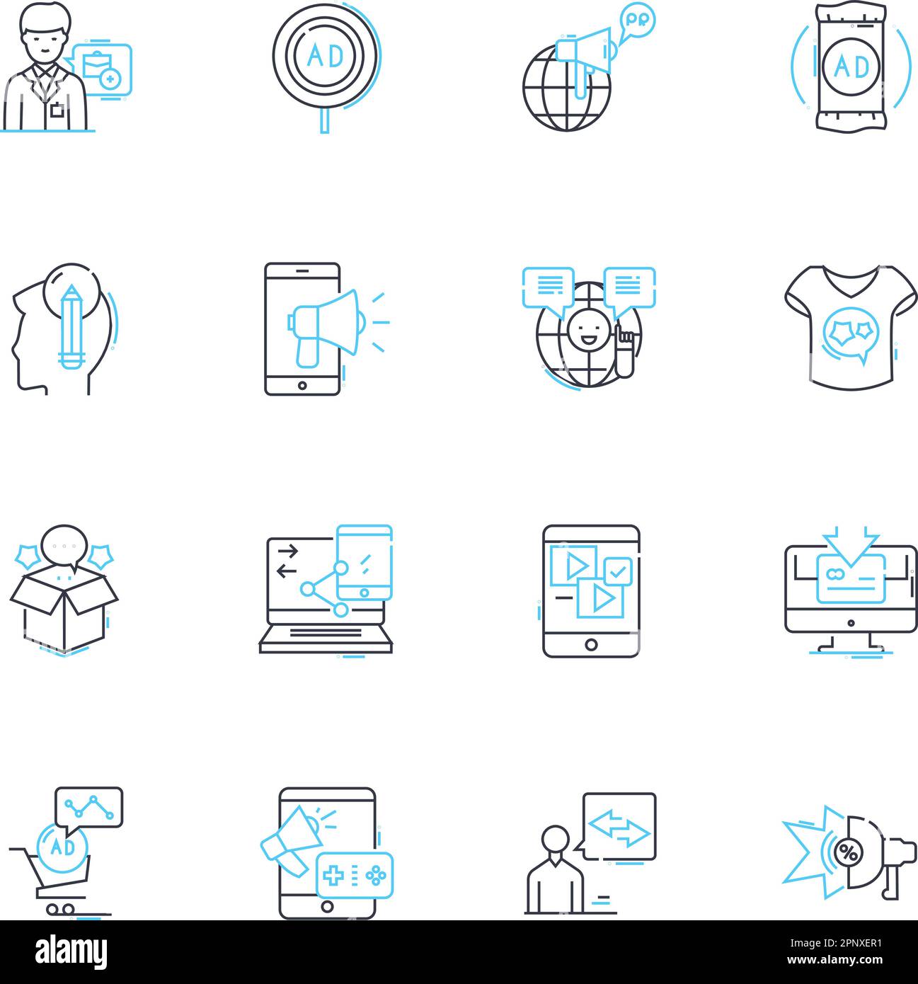 Team Collaboration Linear Icons Set Synergy Cohesion Unity Trust Loyalty Partnership