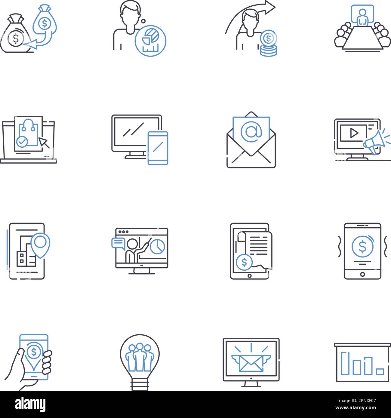 Onset direction line icons collection. Westward, Southbound ...