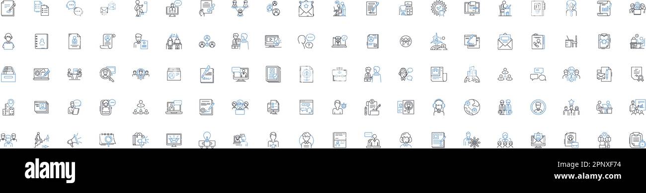 Hiring process line icons collection. Recruitment, Applications ...