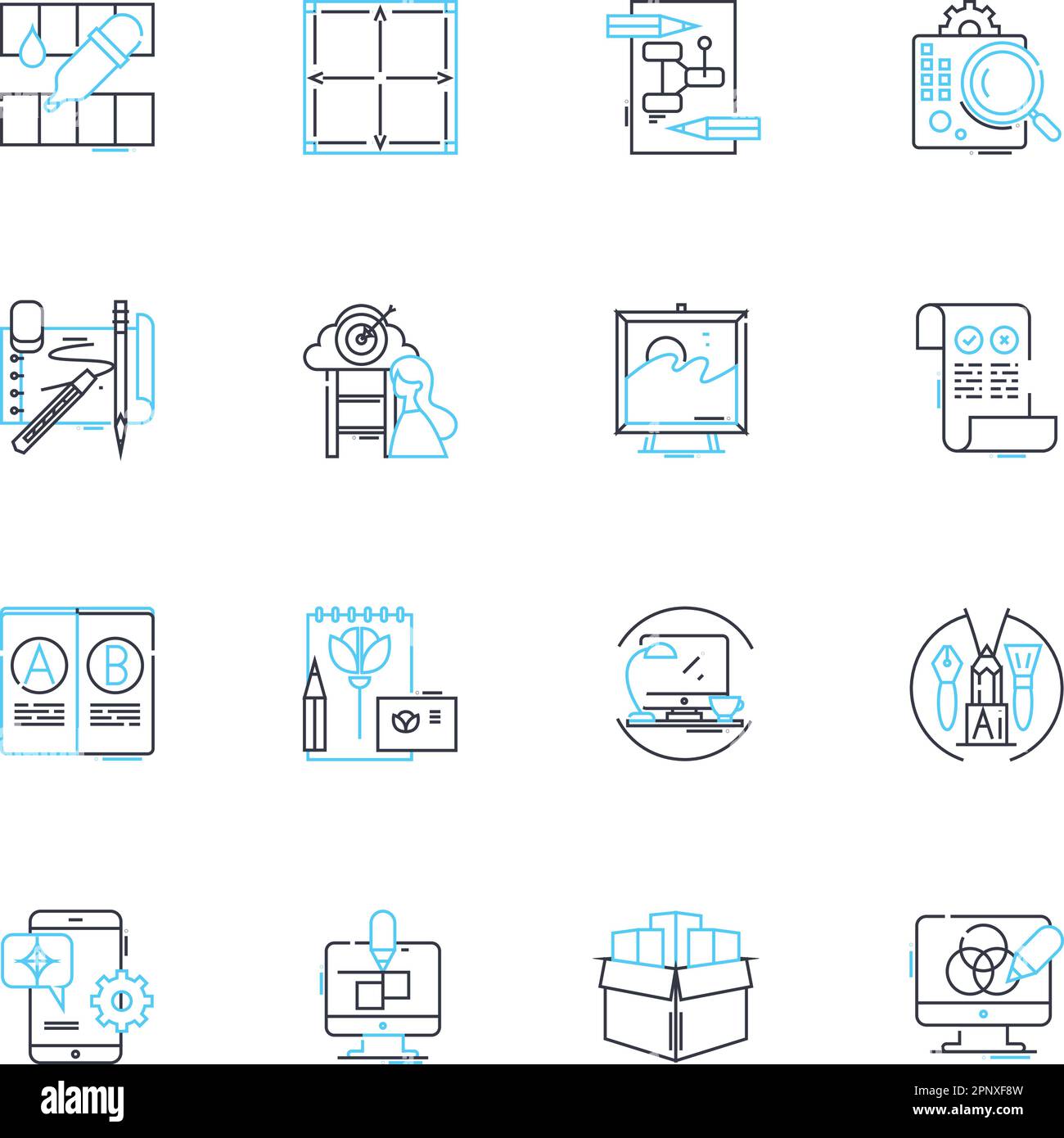 Web Software Linear Icons Set Platform Browser Interface Framework Plugin Widget