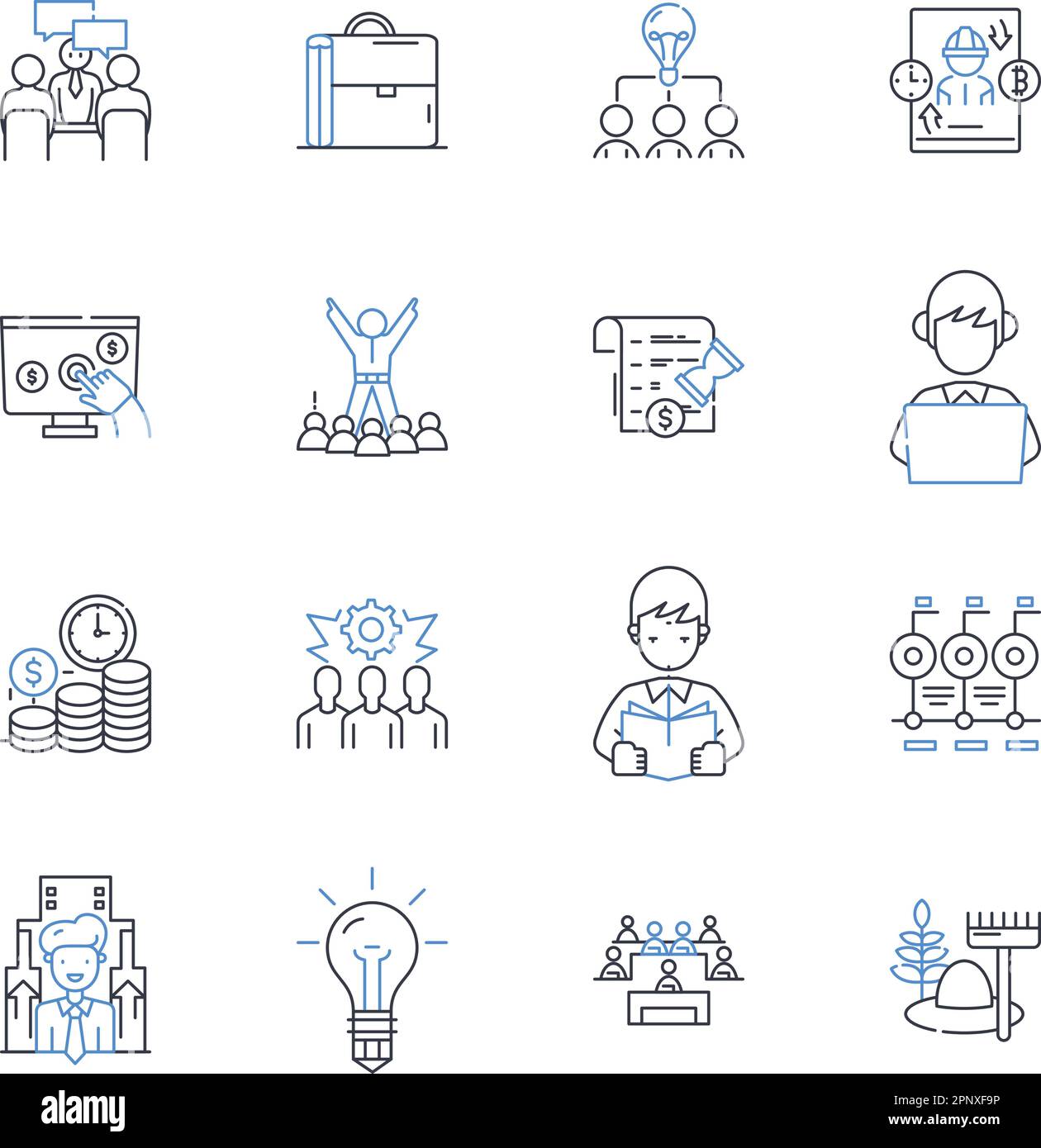 Workforce evolution line icons collection. Automation, Gig economy ... Workforce evolution line icons collection. Automation, Gig economy ...