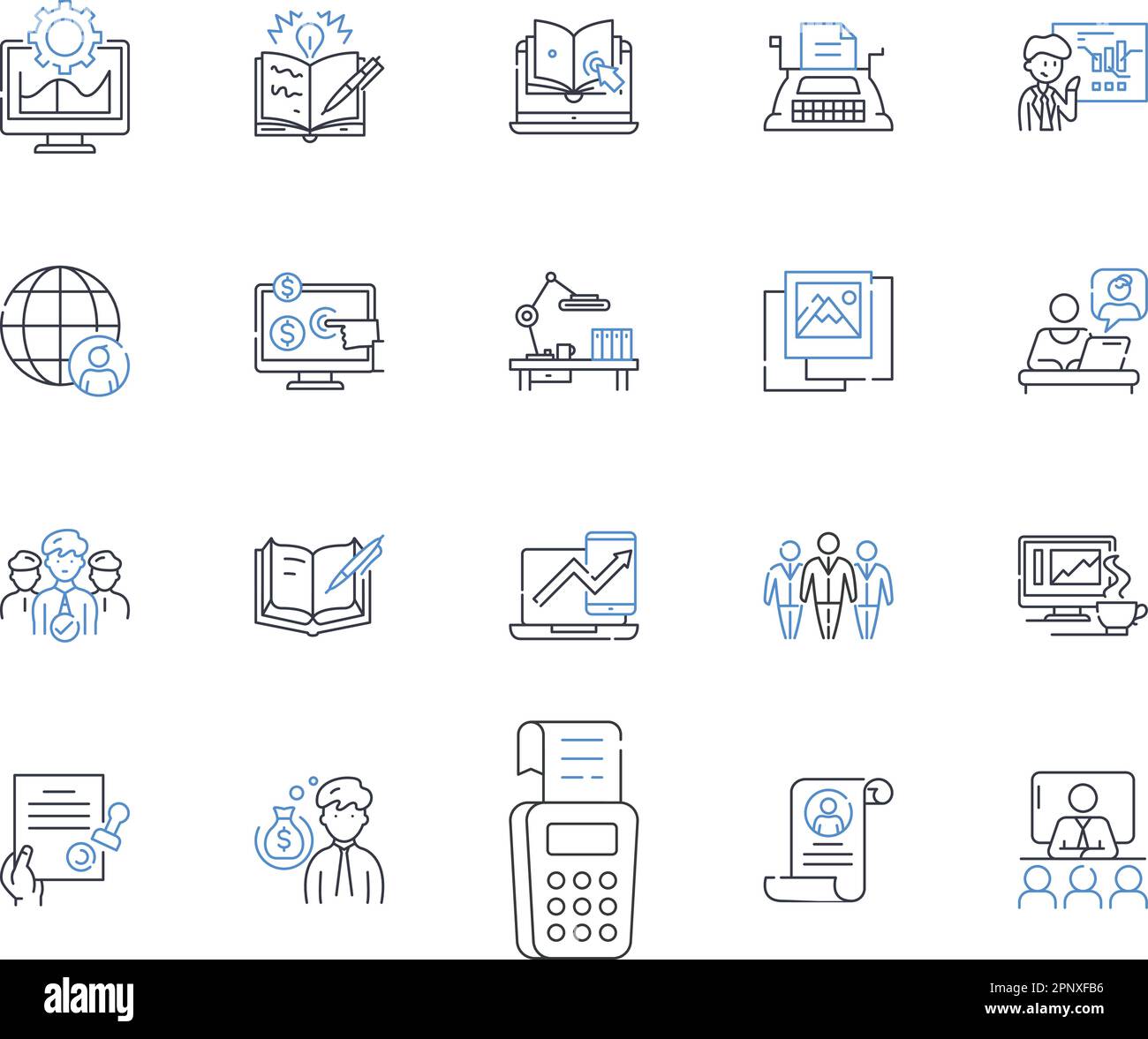 Isolated crew line icons collection. Seclusion, Solitude, Abandd ...