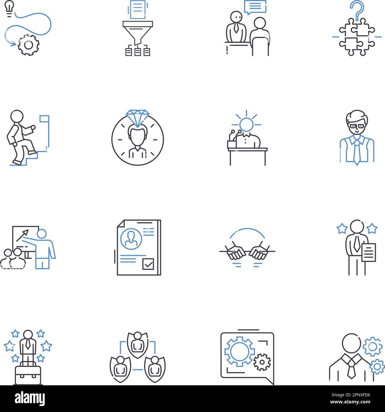 Corporate leaders line icons collection. Visionary, Decisive ...