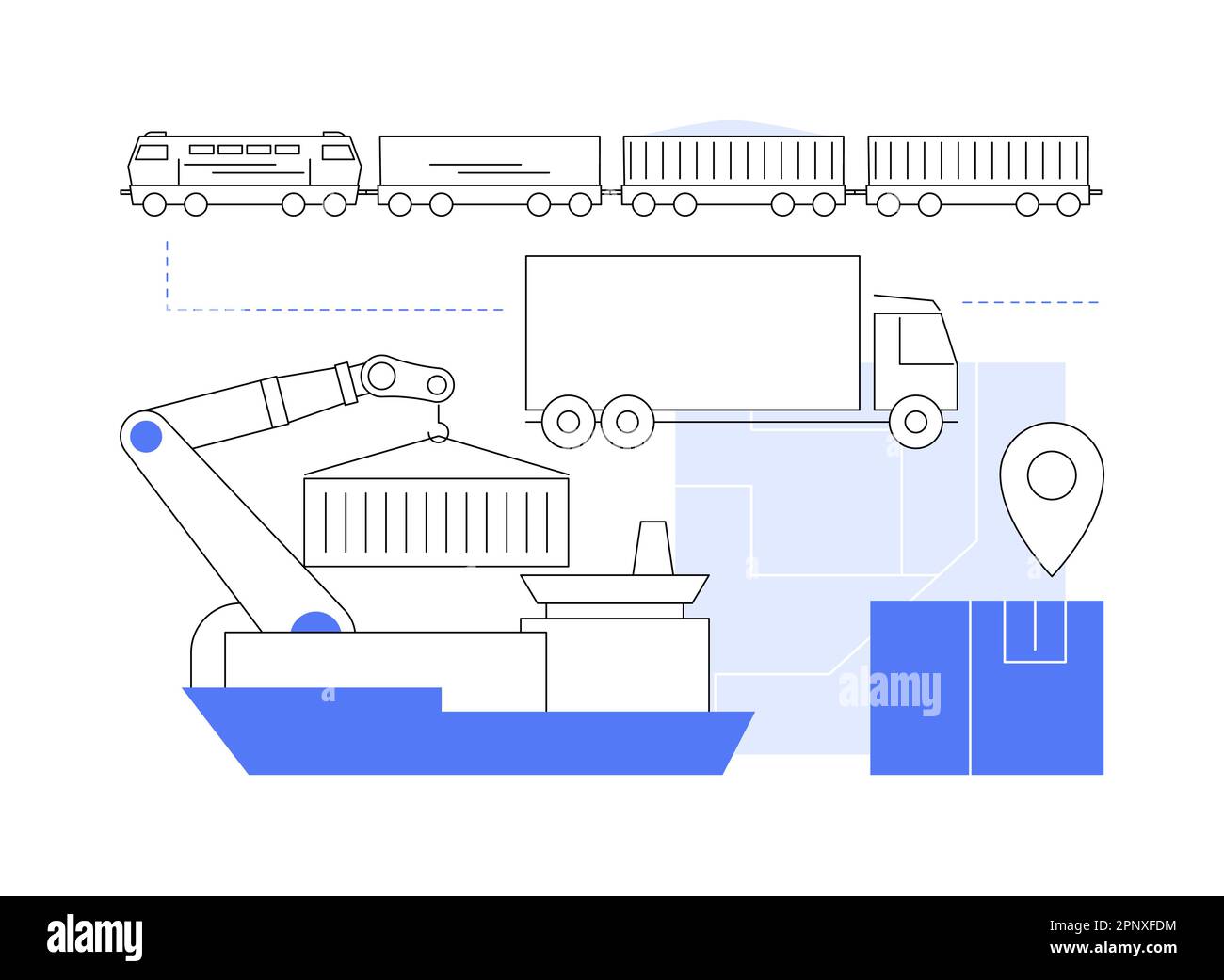Container transportation abstract concept vector illustration Stock ...