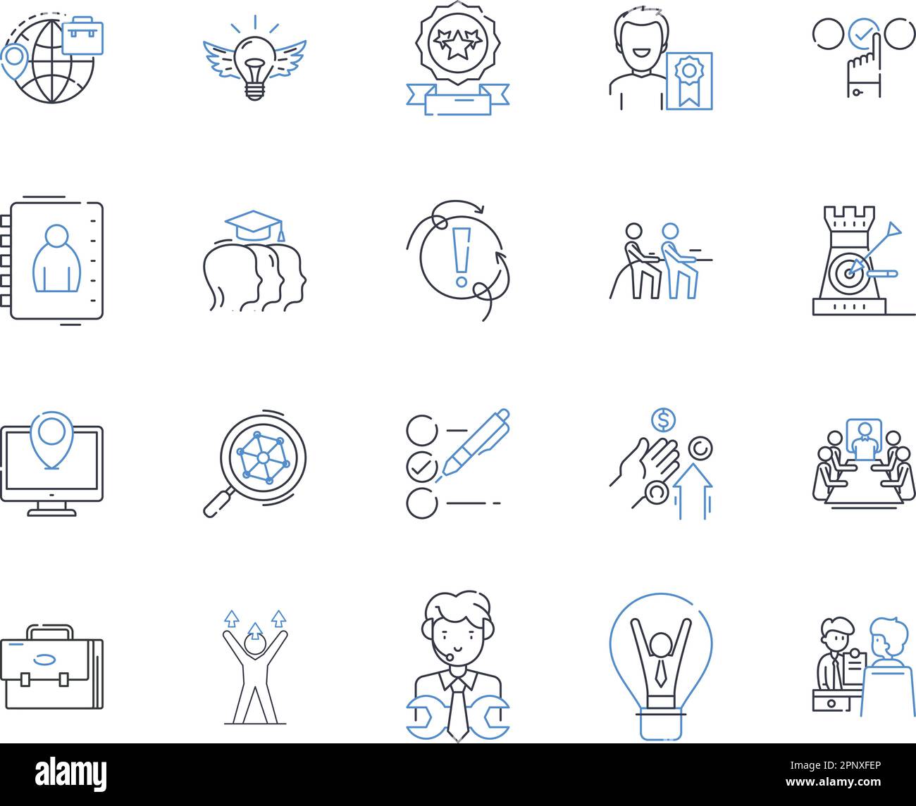 Company Progression line icons collection. Growth, Development ...