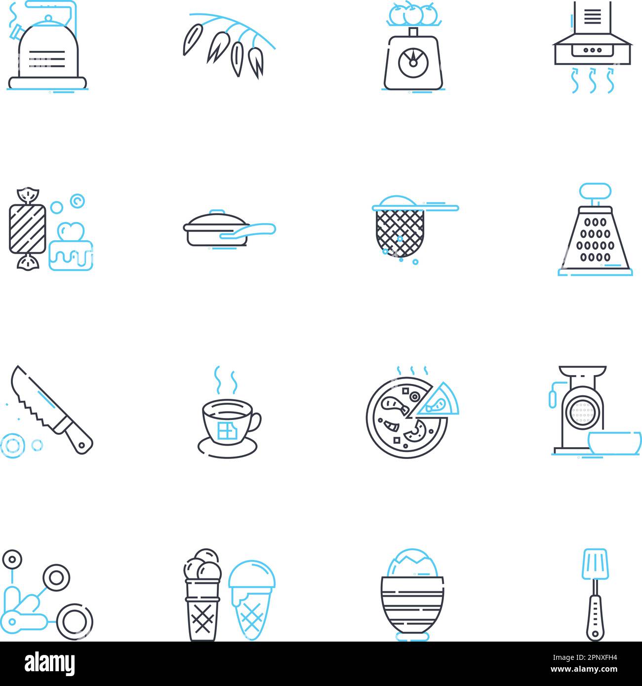 Homestyle cooking linear icons set. Comfort, Nostalgia, Hearty ...