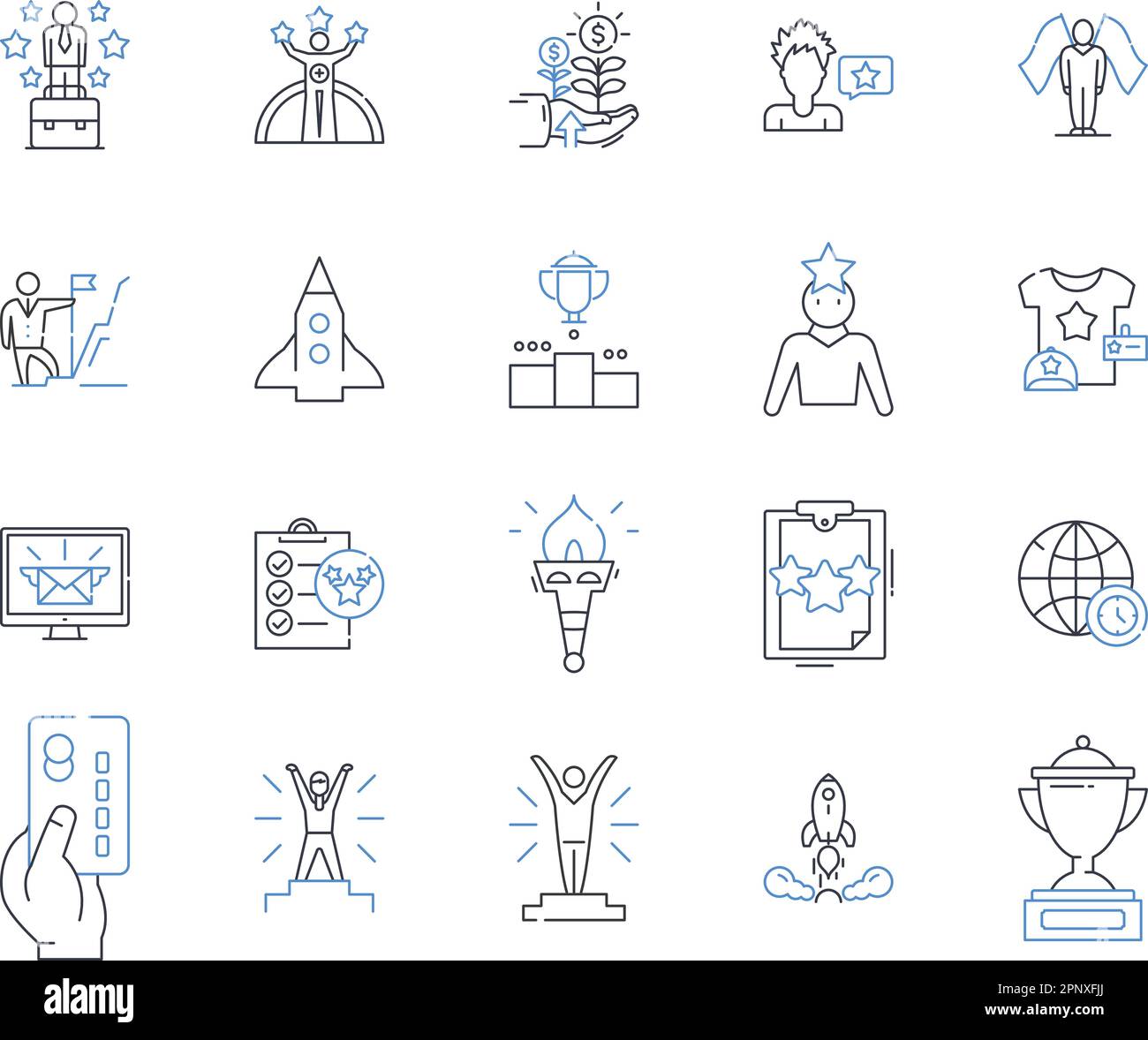 Benefit line icons collection. Value, Advantage, Prosperity, Growth ...
