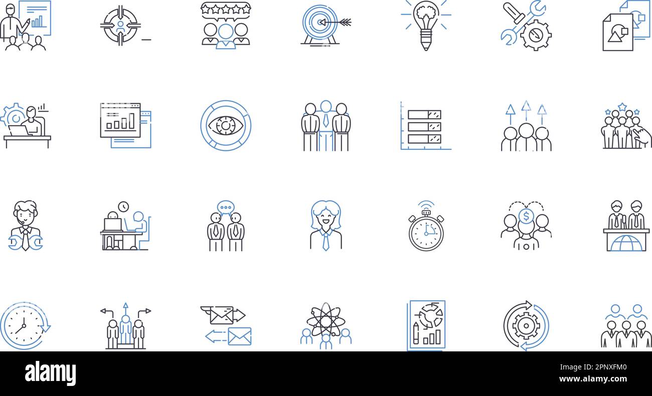 Team Synergy Line Icons Collection Collaboration Trust Cohesion