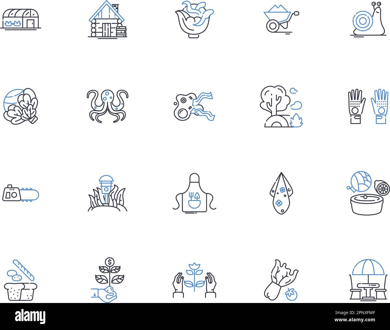 Homesteading line icons collection. Self-sufficiency, Sustainability ...