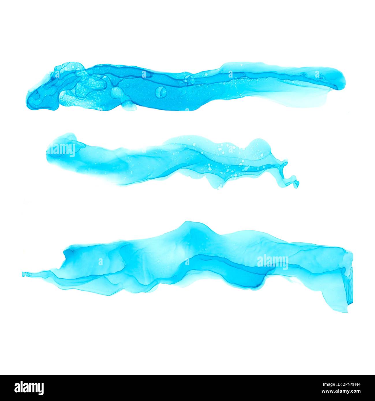 Watercolour drawing of abstract lines. White background, different ...