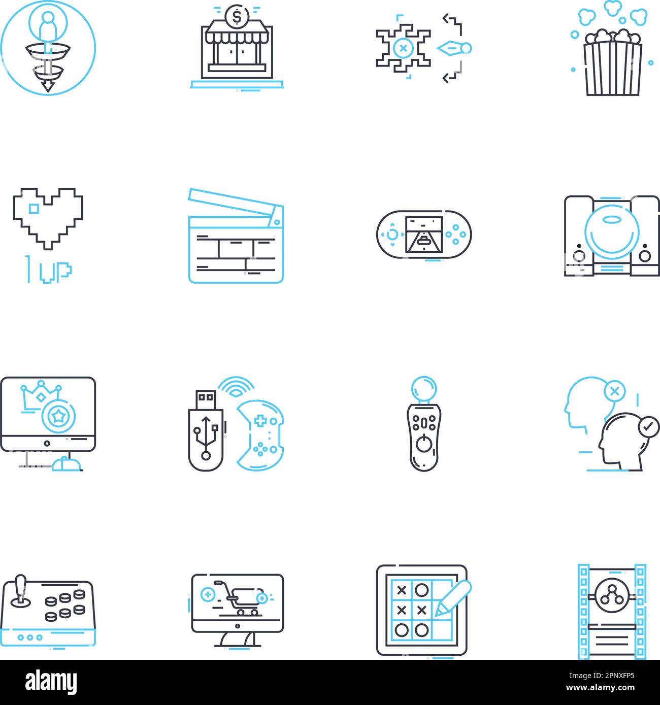 Film and music industry linear icons set. Soundtrack, Score ...