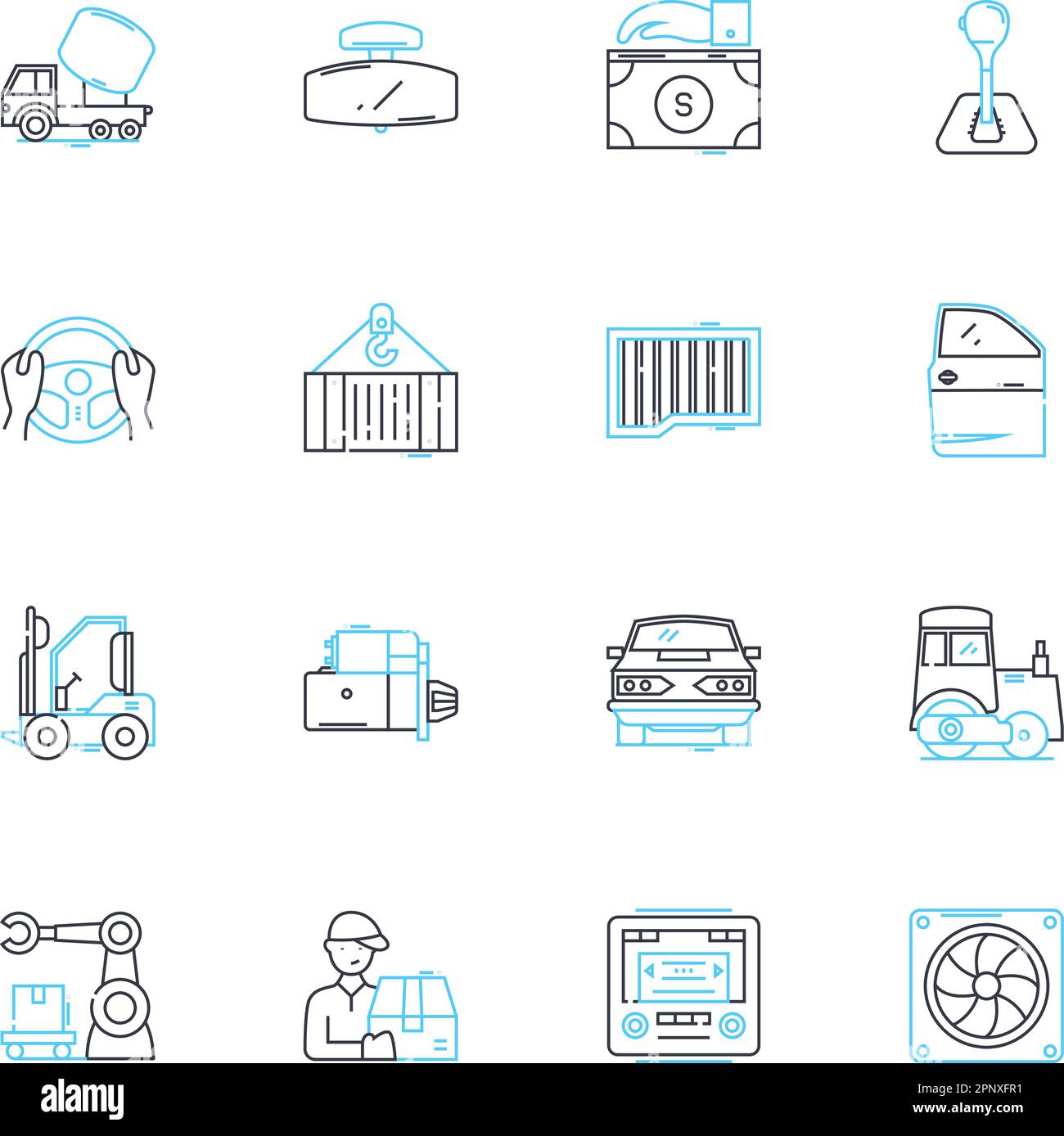 Transfer linear icons set. Exchange, Relocation, Shift, Movement ...