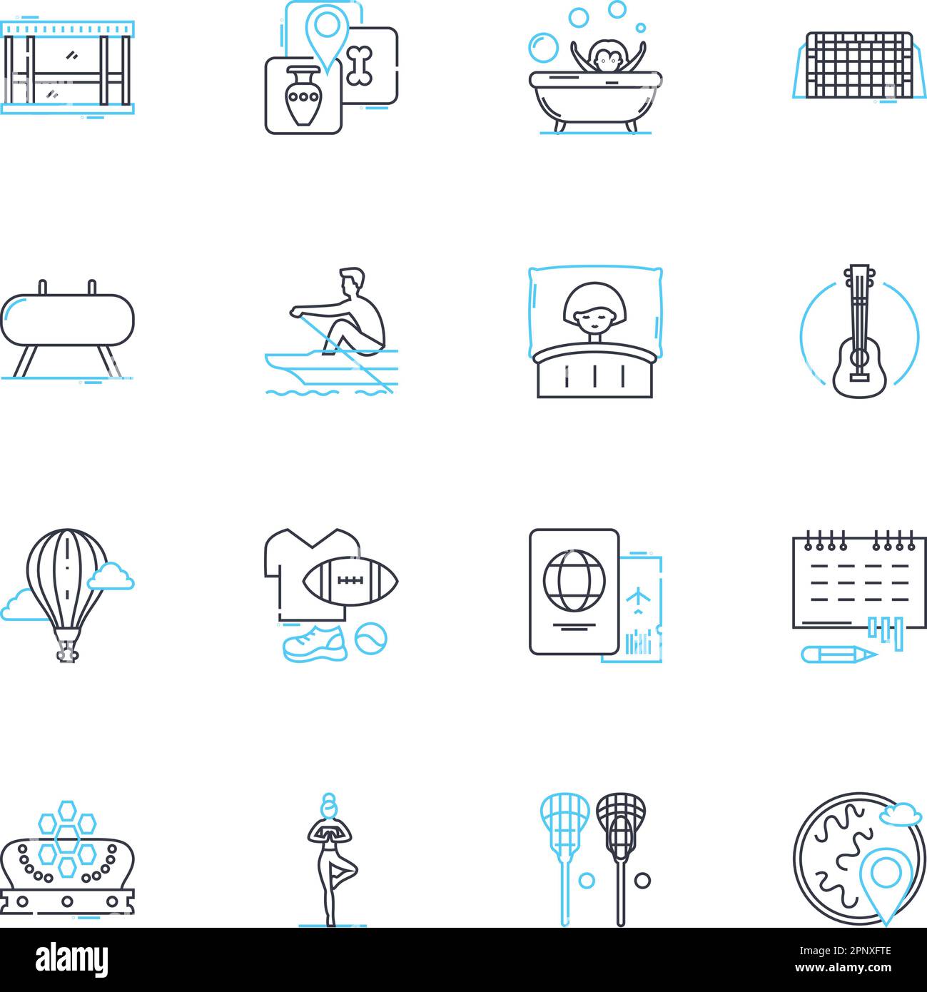 Good health linear icons set. Vitality, Wellness, Fitness, Strength ...