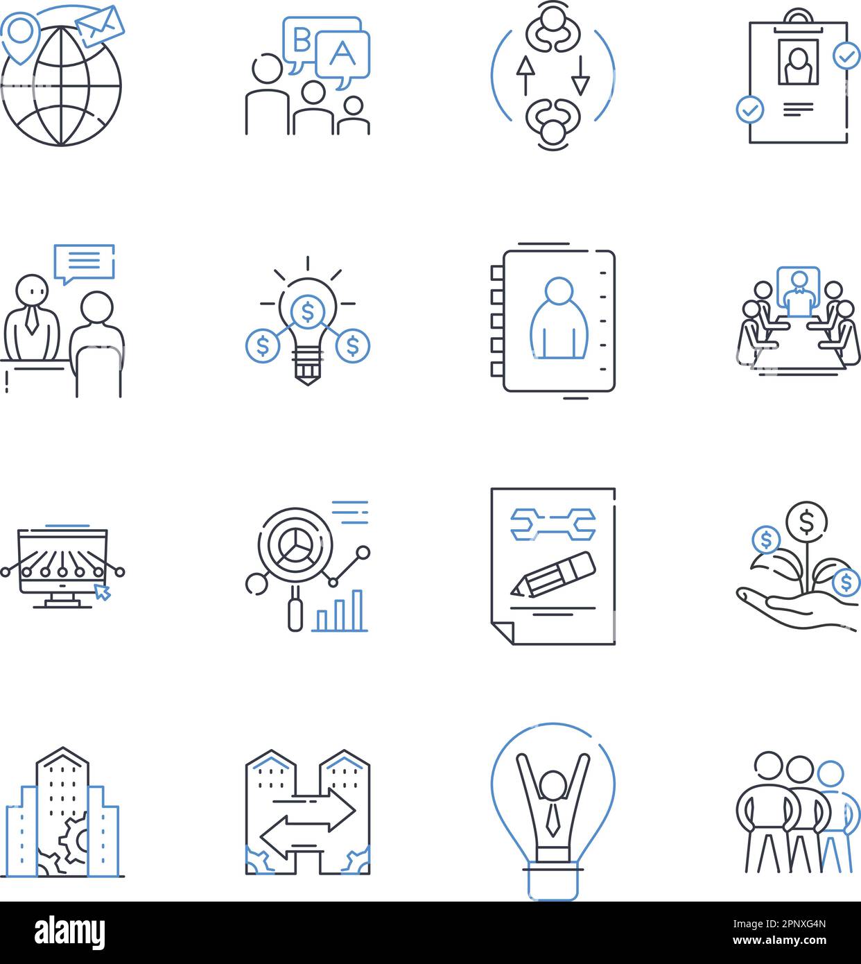 Office commanders line icons collection. Leadership, Management, Authority, Direction ...