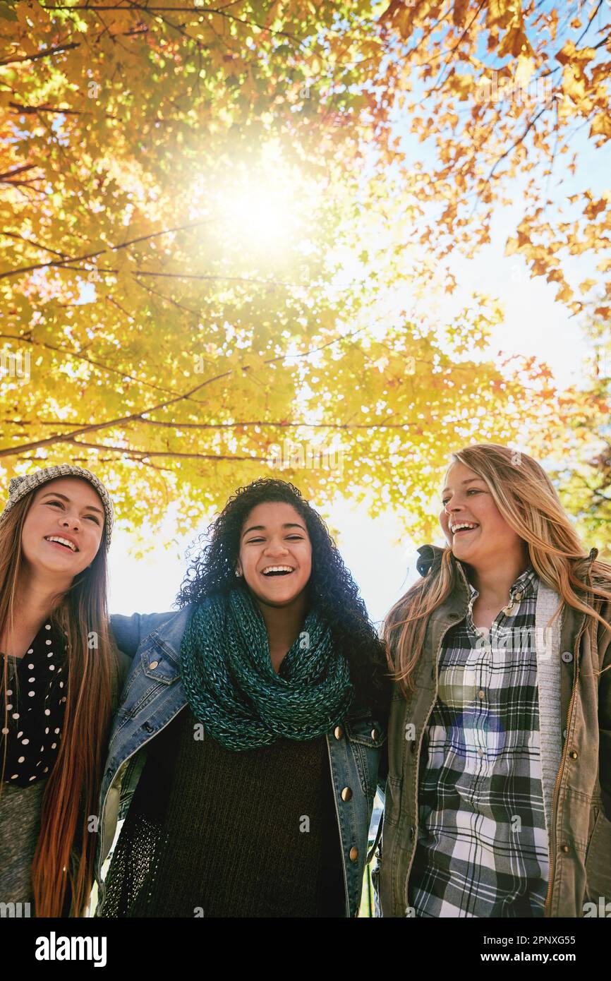 Feels good to get outside with the girls. a group of young friends ...