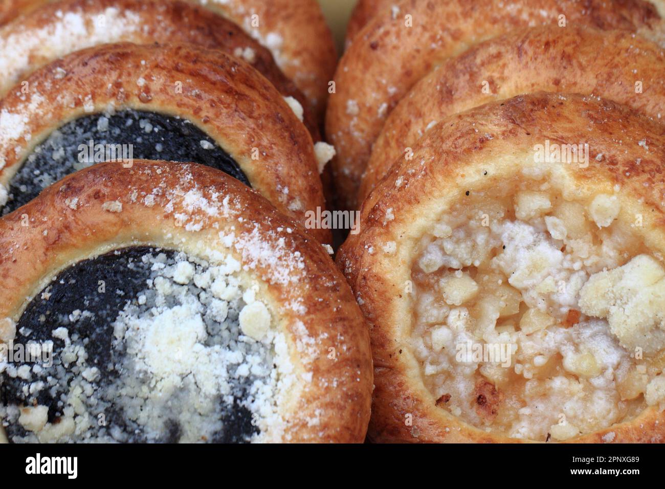 czech poppy apple cakes as gourmet background Stock Photo - Alamy