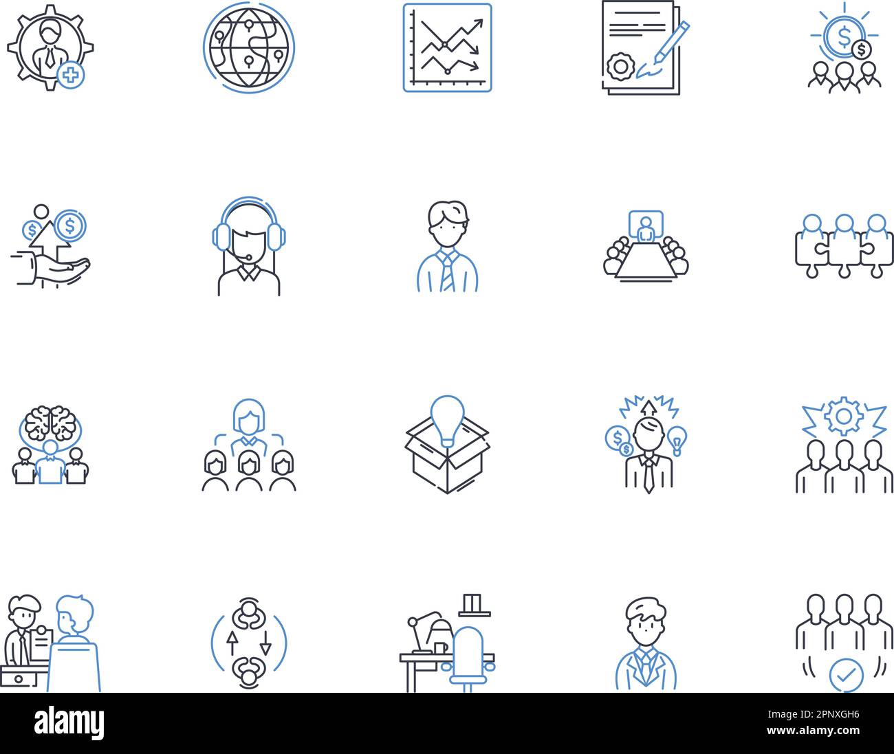 Overseer line icons collection. Authority, Management, Watchful ...