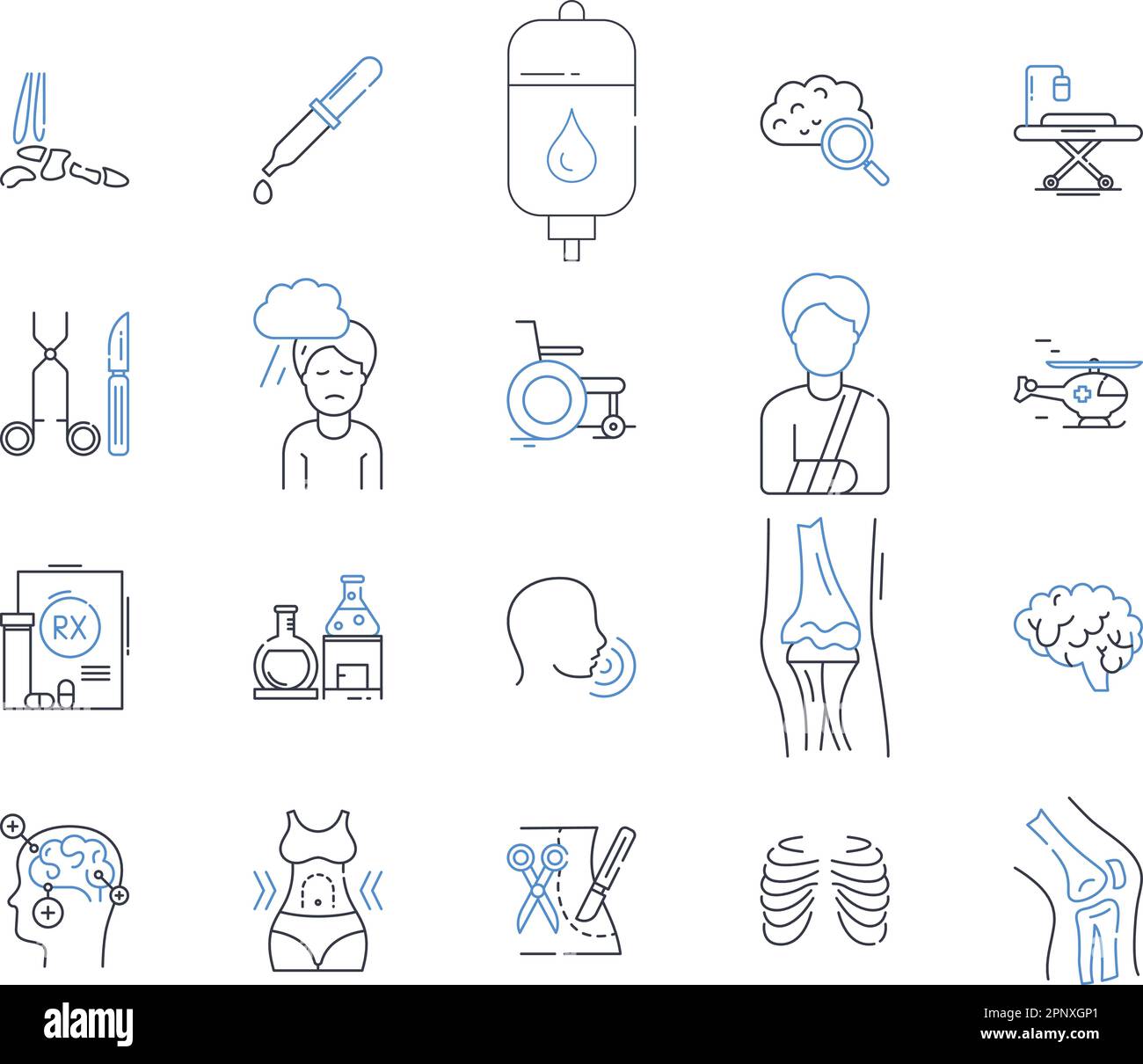 Healthcare system line icons collection. Insurance, Prevention ... Healthcare system line icons collection. Insurance, Prevention ...