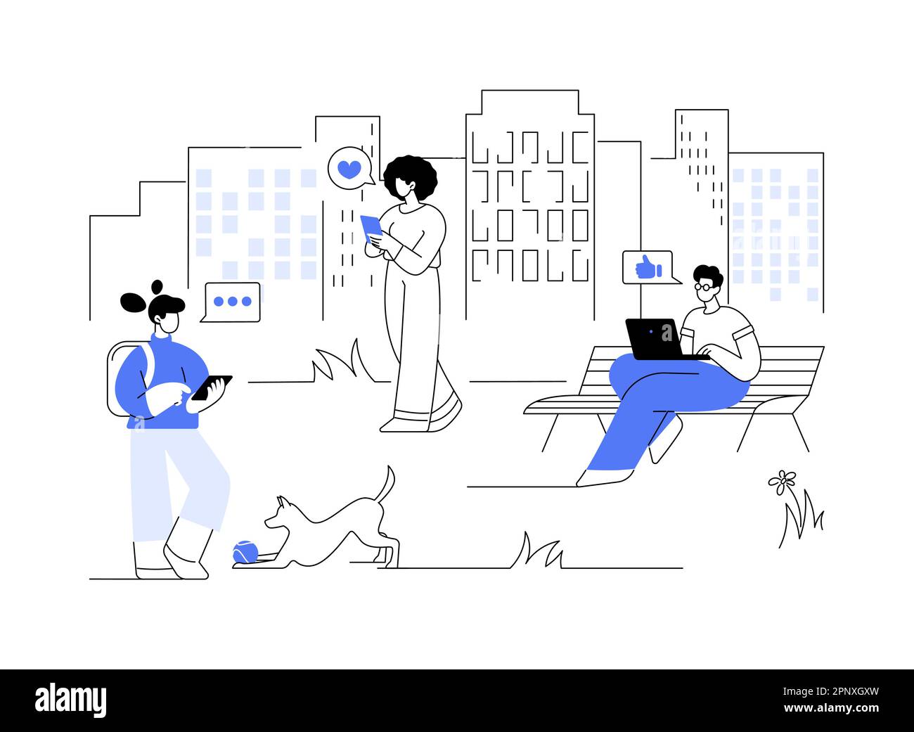 Internet addiction abstract concept vector illustration Stock Vector ...