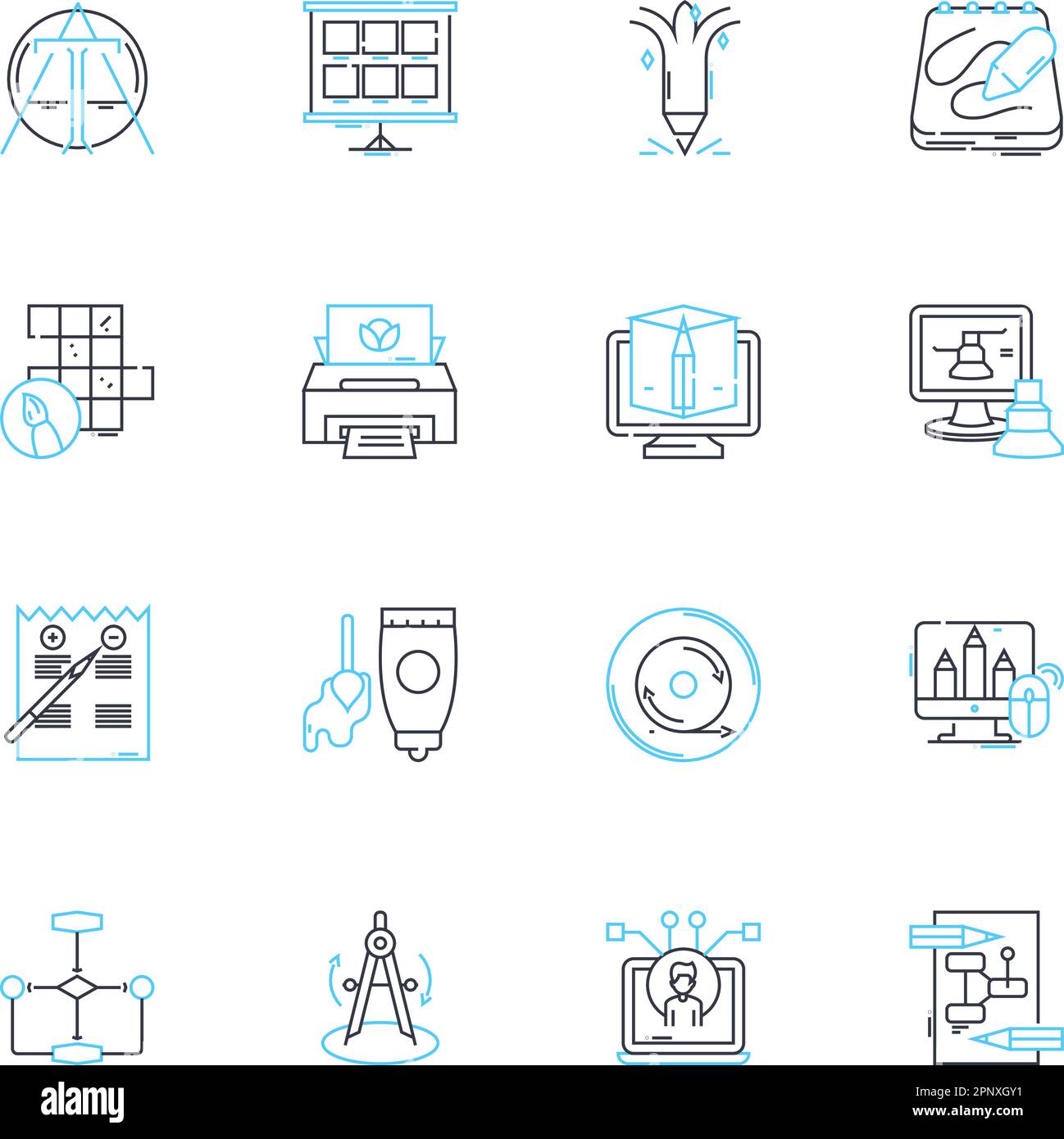 Media world linear icons set. Television, Journalism, Broadcasting ...