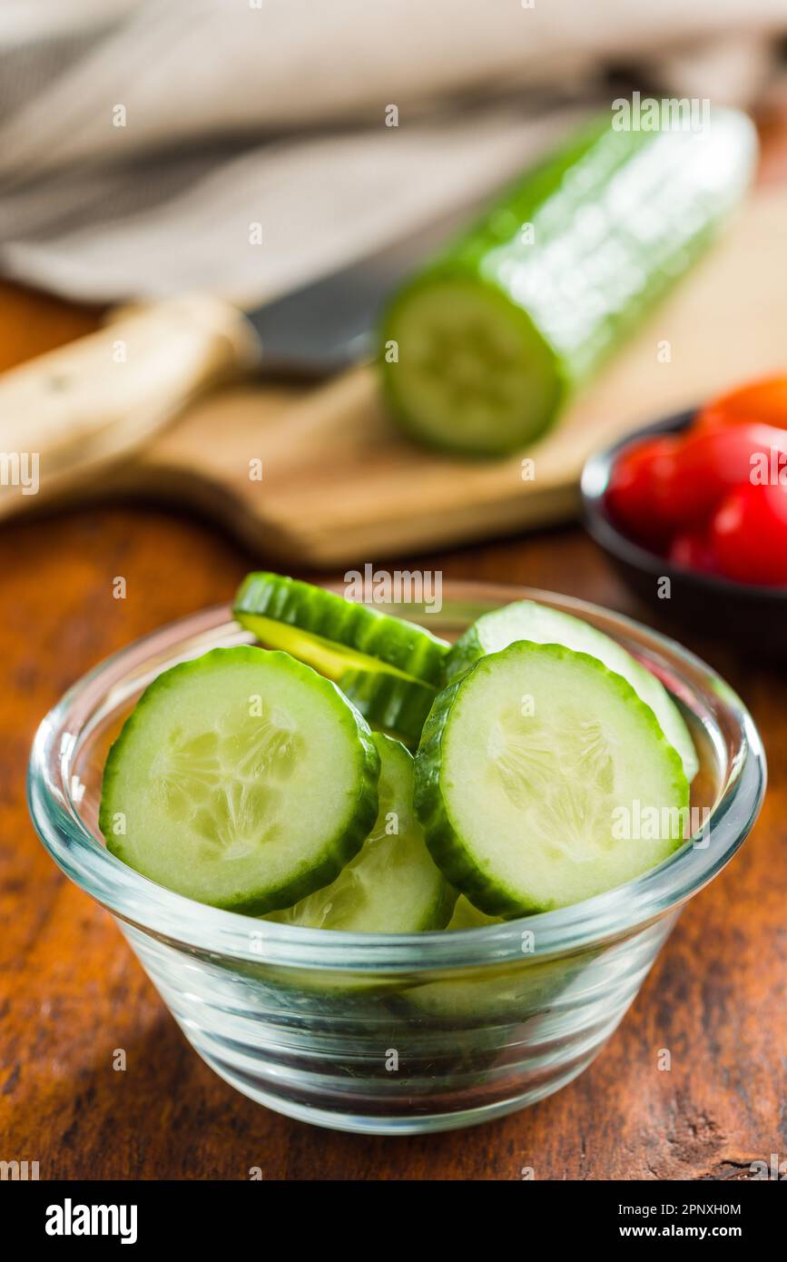 Cucumber sliced bowl hi-res stock photography and images - Alamy