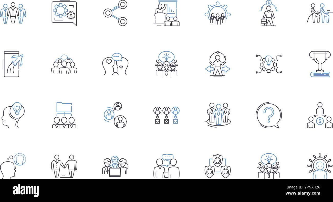 Client Relations Line Icons Collection Trust Communication Feedback