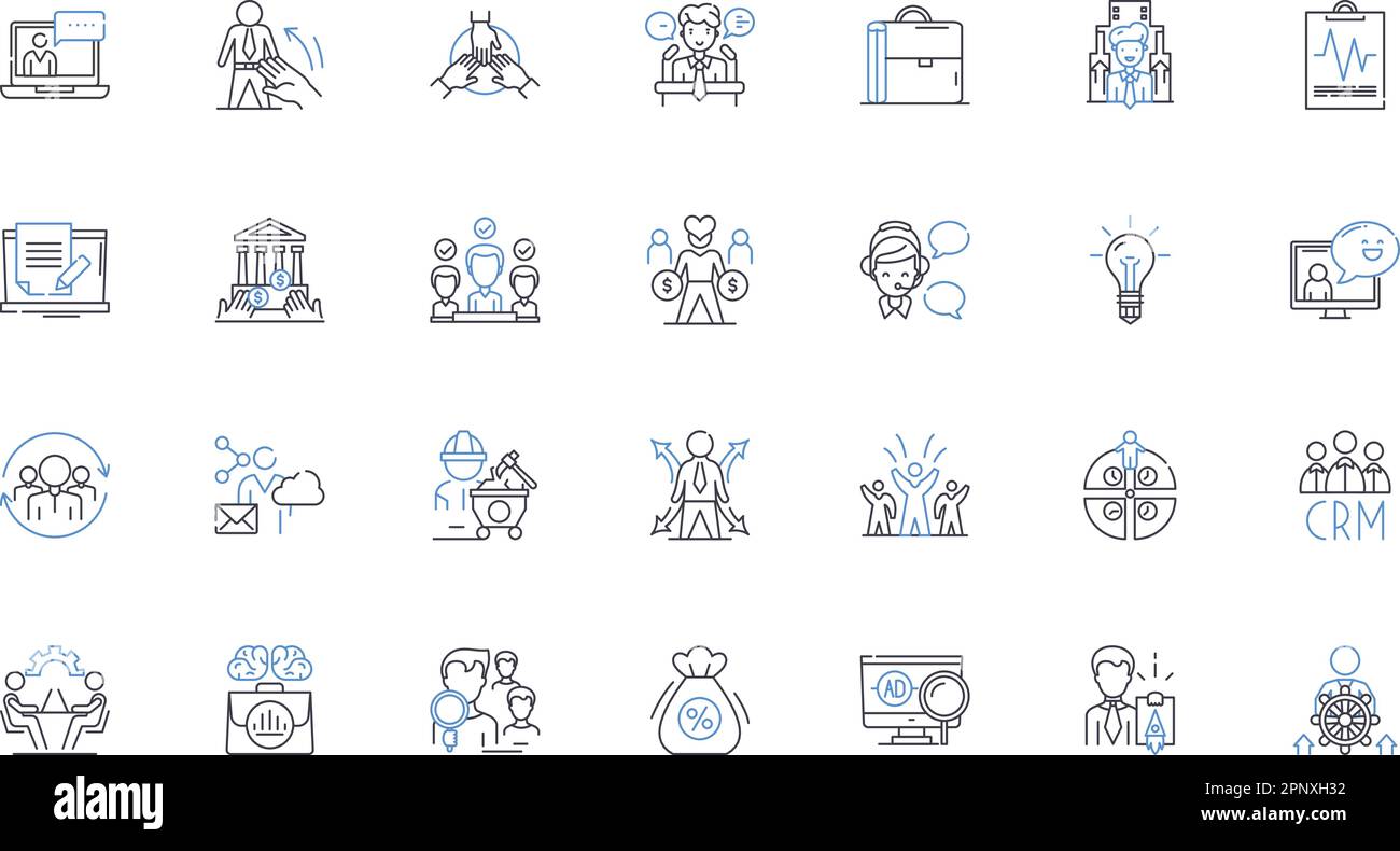 Career evolution line icons collection. Progression, Advancement ...