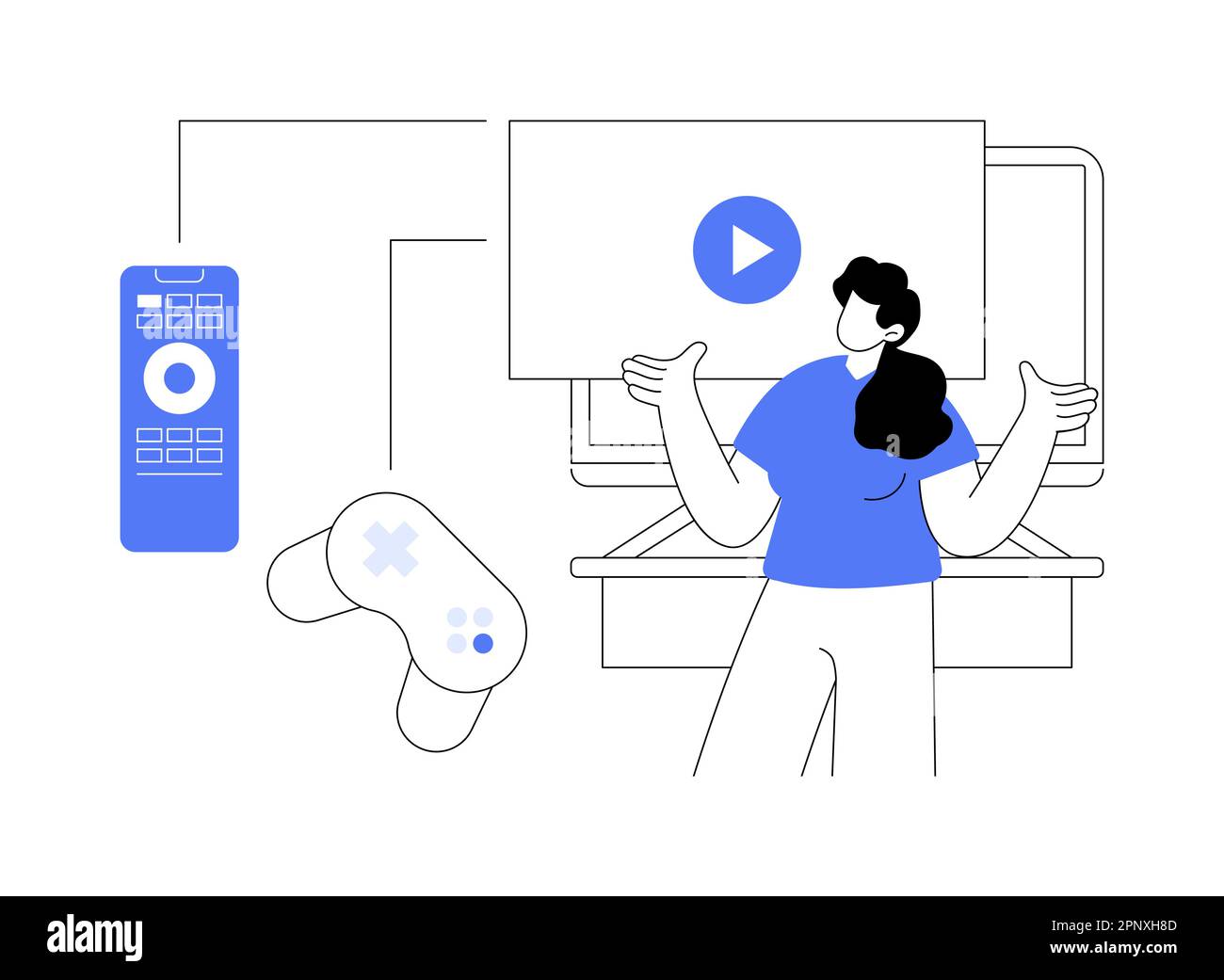 Smart TV accessories abstract concept vector illustration Stock Vector ...