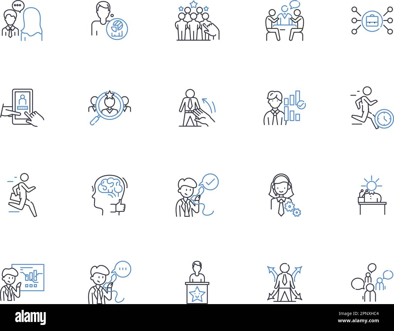 Productivity Optimization Line Icons Collection Efficiency Streamlining Automation Focus