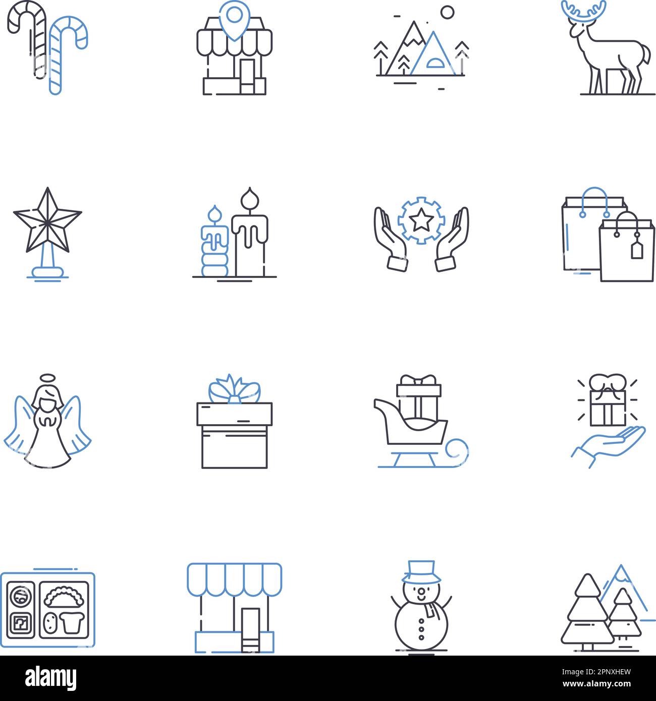 Gratified New Year line icons collection. Celebration, Resolutions ...