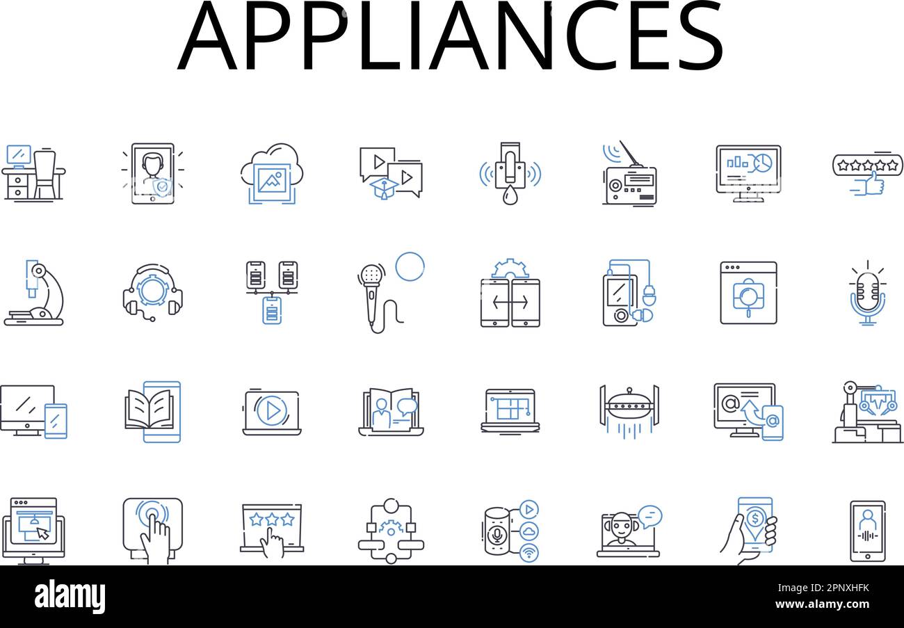 Appliances line icons collection. Gadgets, Electronics, Devices ...
