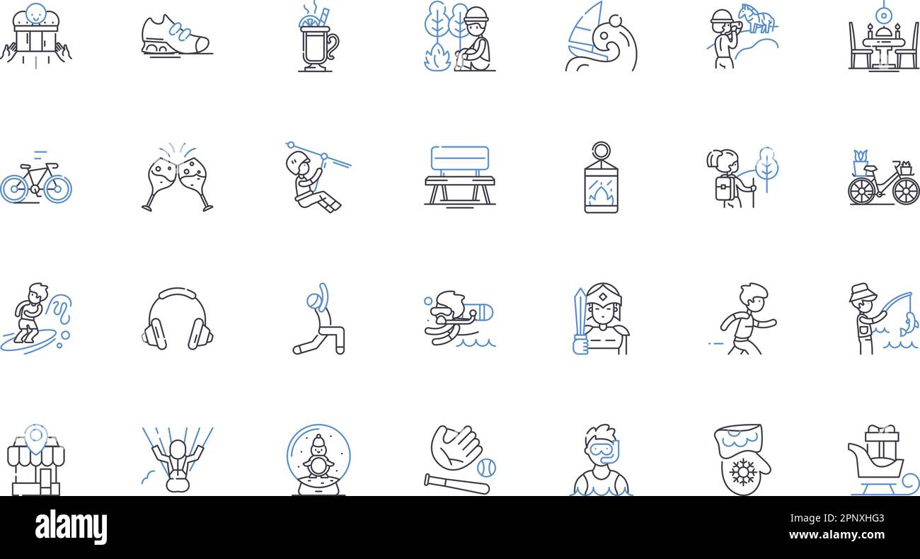 Focused attention line icons collection. Concentration, Focus ...