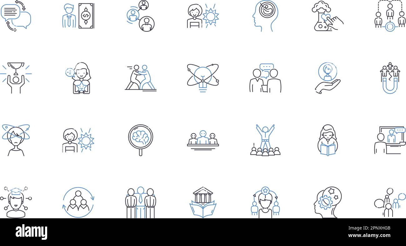 Skill-building line icons collection. Training, Development, Education, Practice, Improvement ...