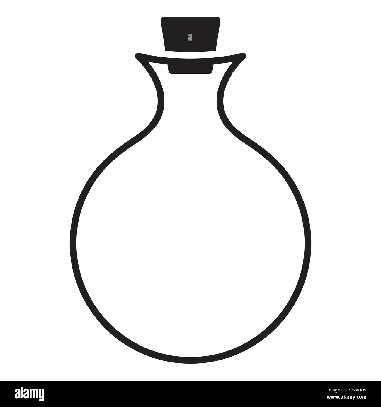 One line circle flask vector icon design. Science flat icon Stock ...
