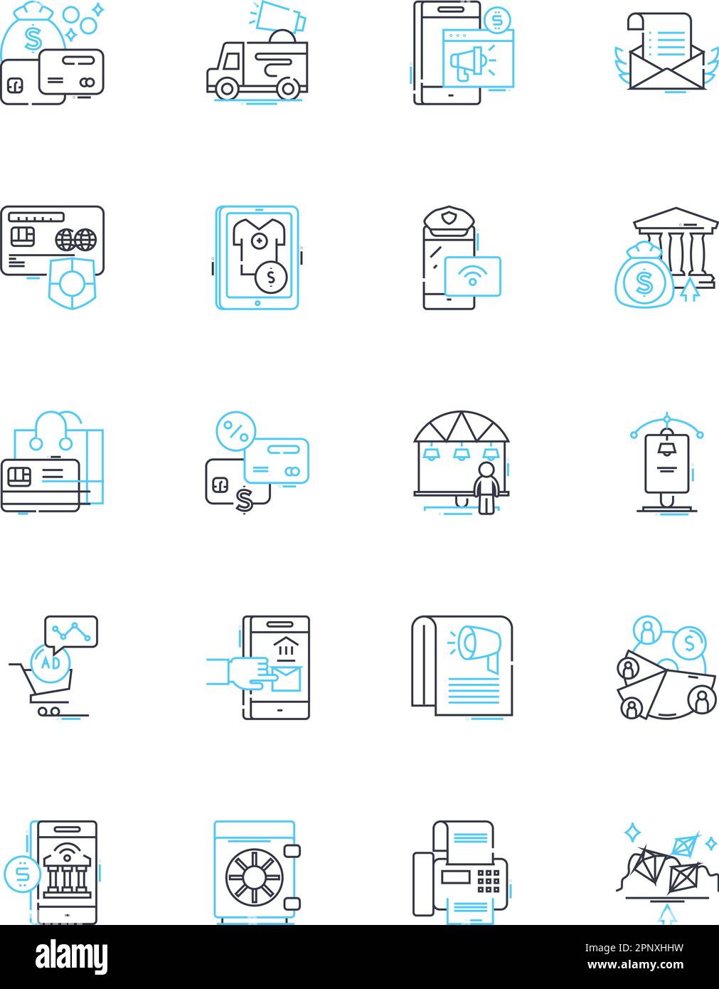 Modern banking linear icons set. Digital, Contactless, Fintech ... Modern banking linear icons set. Digital, Contactless, Fintech ...