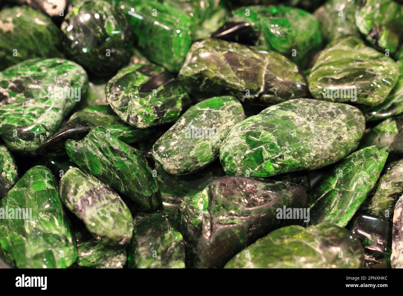 chrome diopside gems as natural mineral background Stock Photo - Alamy