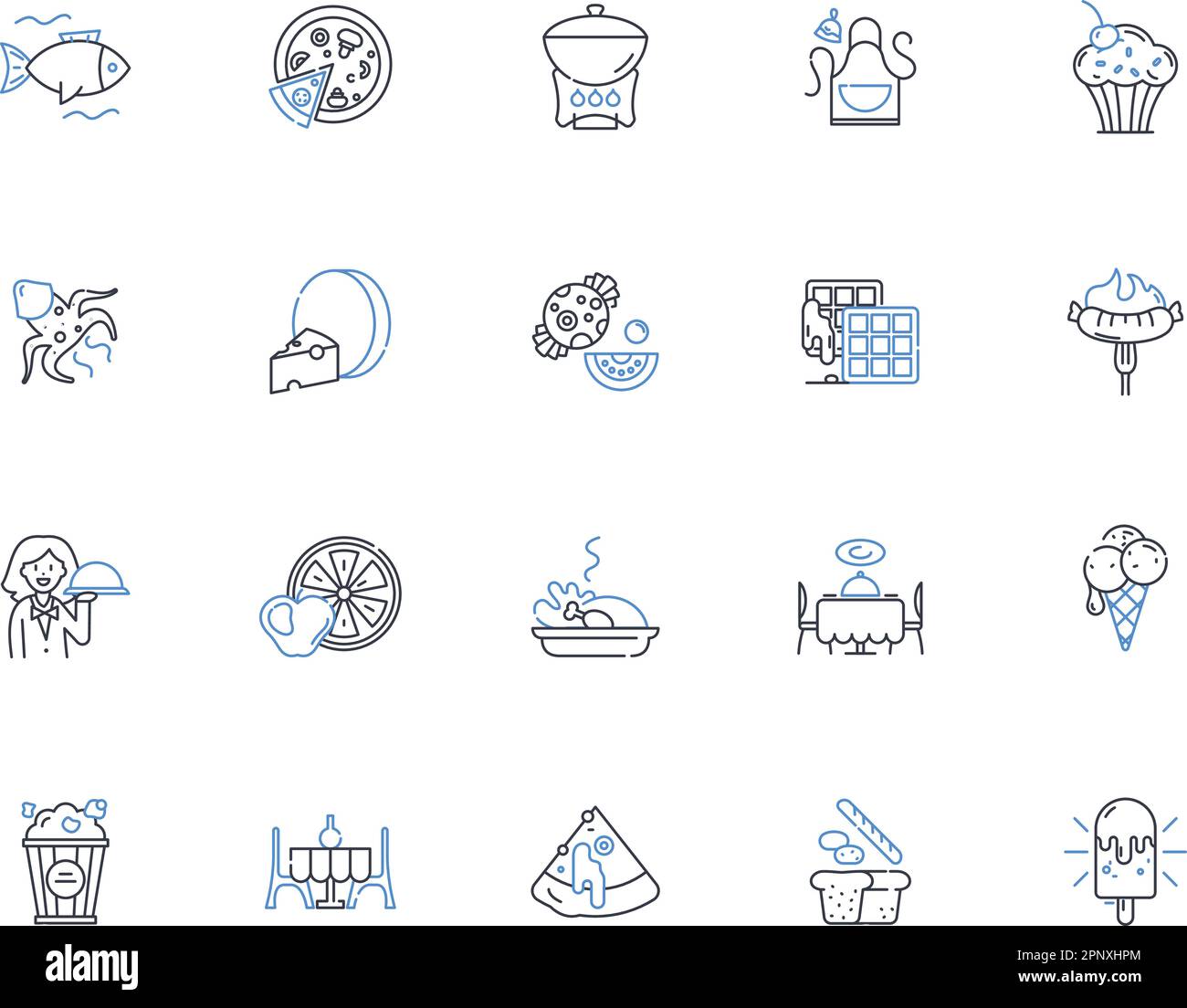 Repast line icons collection. Buffet, Banquet, Cuisine, Dinner, Feast ...