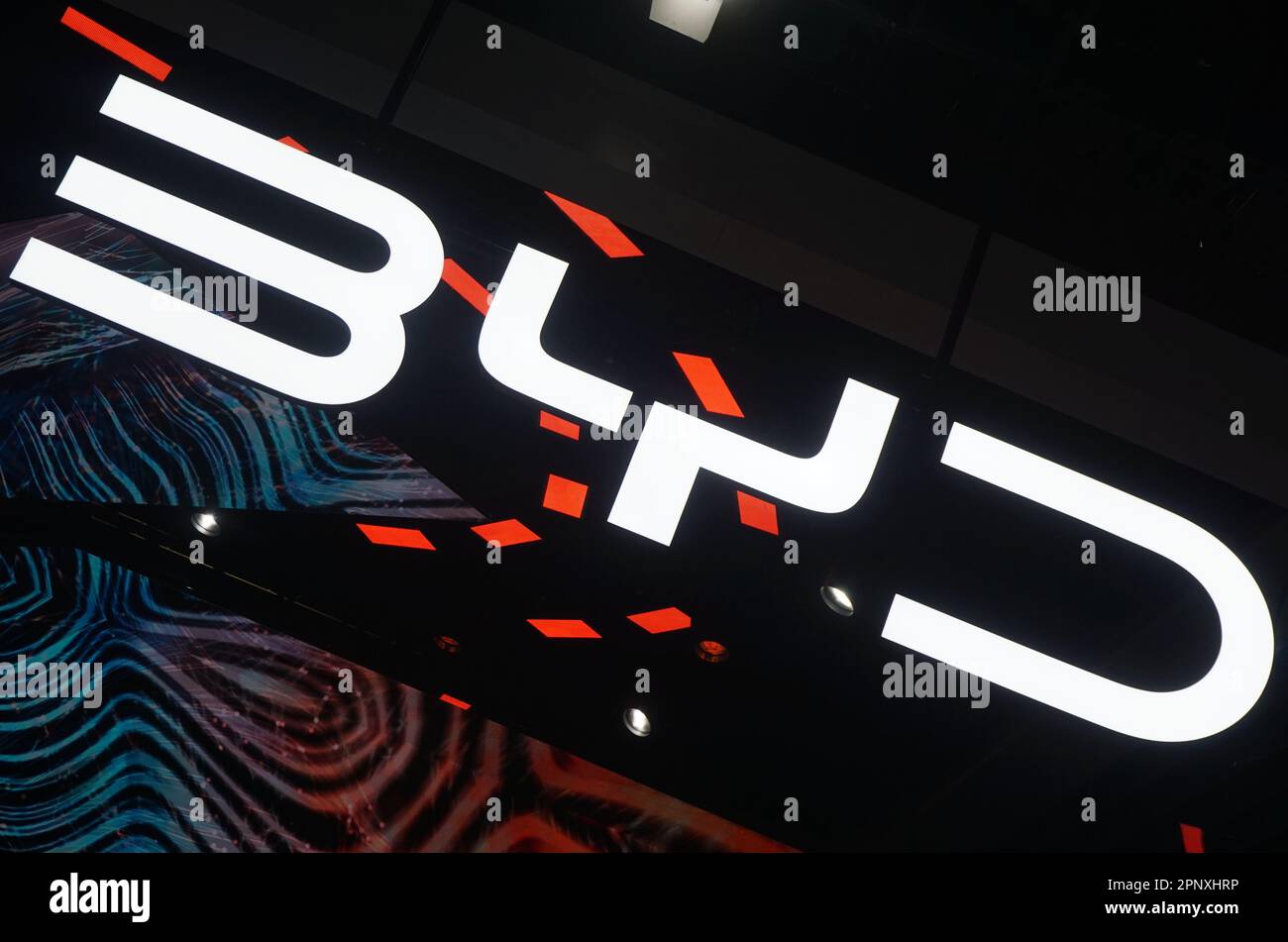 HANGZHOU, CHINA - APRIL 19, 2023 - Visitors visit BYD's stand at the ...