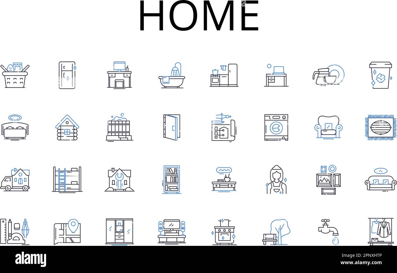Home line icons collection. House, Dwelling, Residency, Abode, Habitat ...
