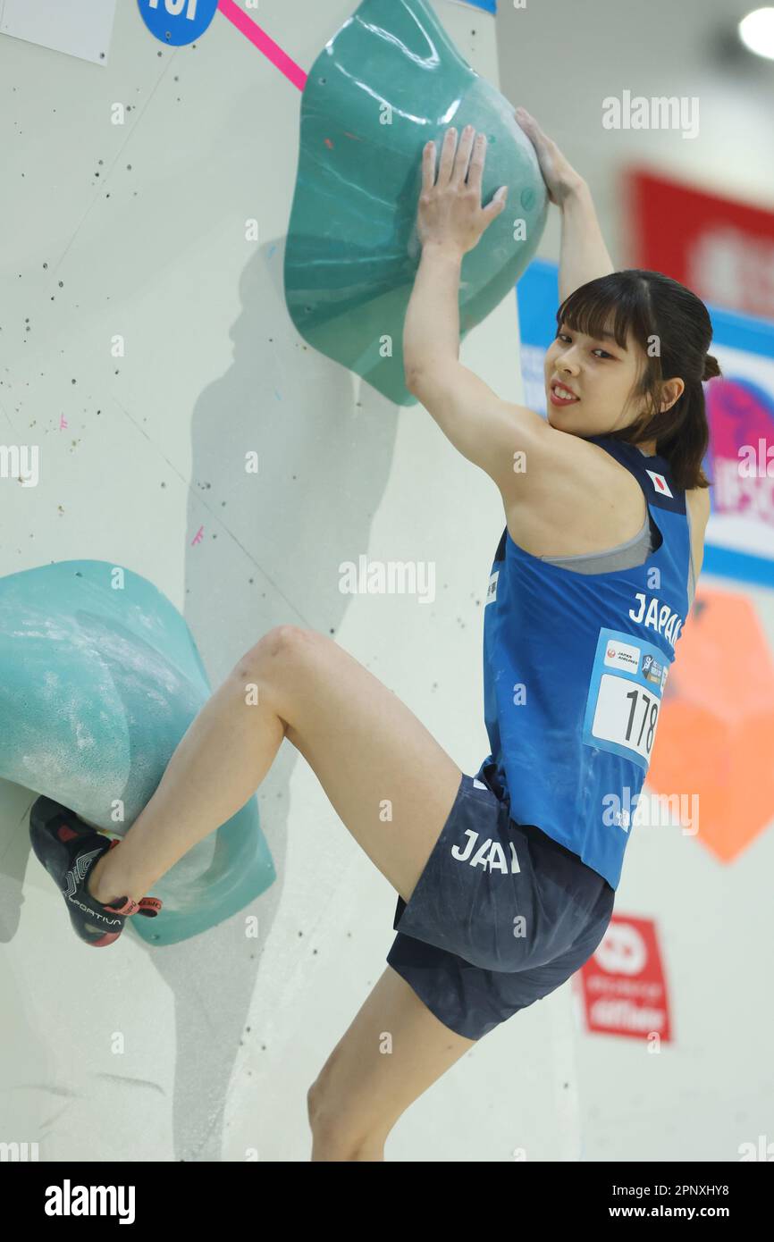 Tokyo, Japan. 21st Apr, 2023. Nonoha Kume (JPN) Sports Climbing : IFSC Climbing World Cup ...