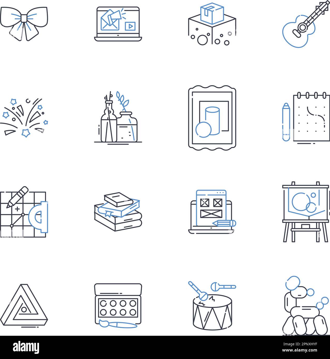 Cutting-edge work line icons collection. Innovation, Progression ...
