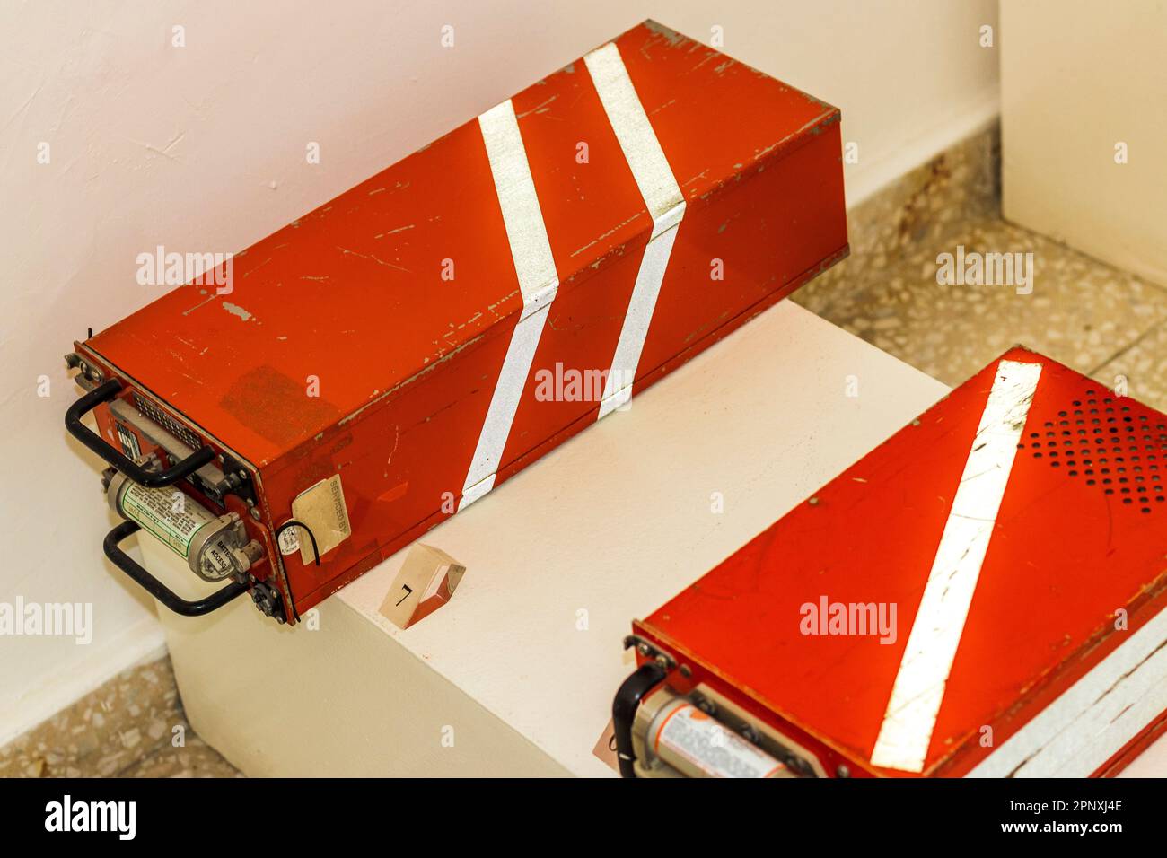 Close up shot of black boxes from the airplane Stock Photo - Alamy