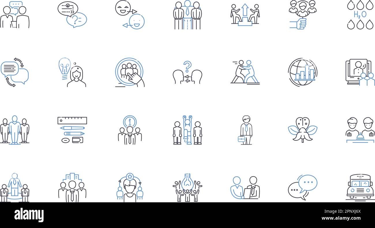 Leadership and Management line icons collection. Visionary, Courageous ...
