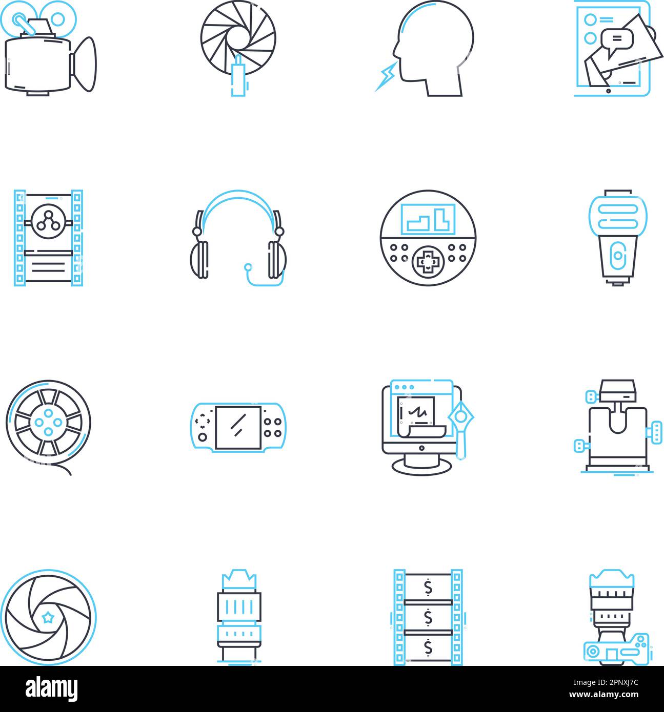 Interactive games linear icons set. Fun, Exciting, Engaging ... Interactive games linear icons set. Fun, Exciting, Engaging ...