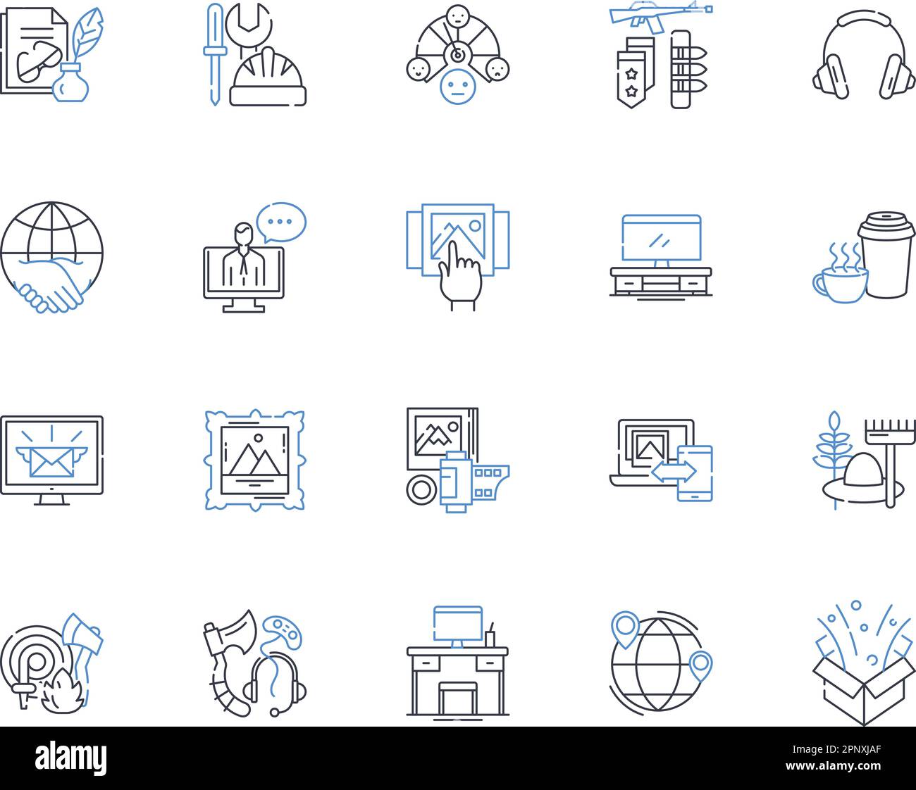 Translator line icons collection. Language, Interpret, Linguistics ...