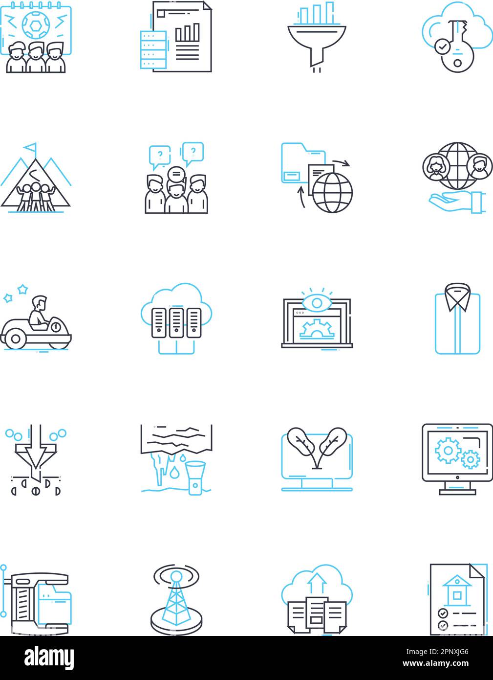 Cybersecurity Measures Linear Icons Set Encryption Firewall